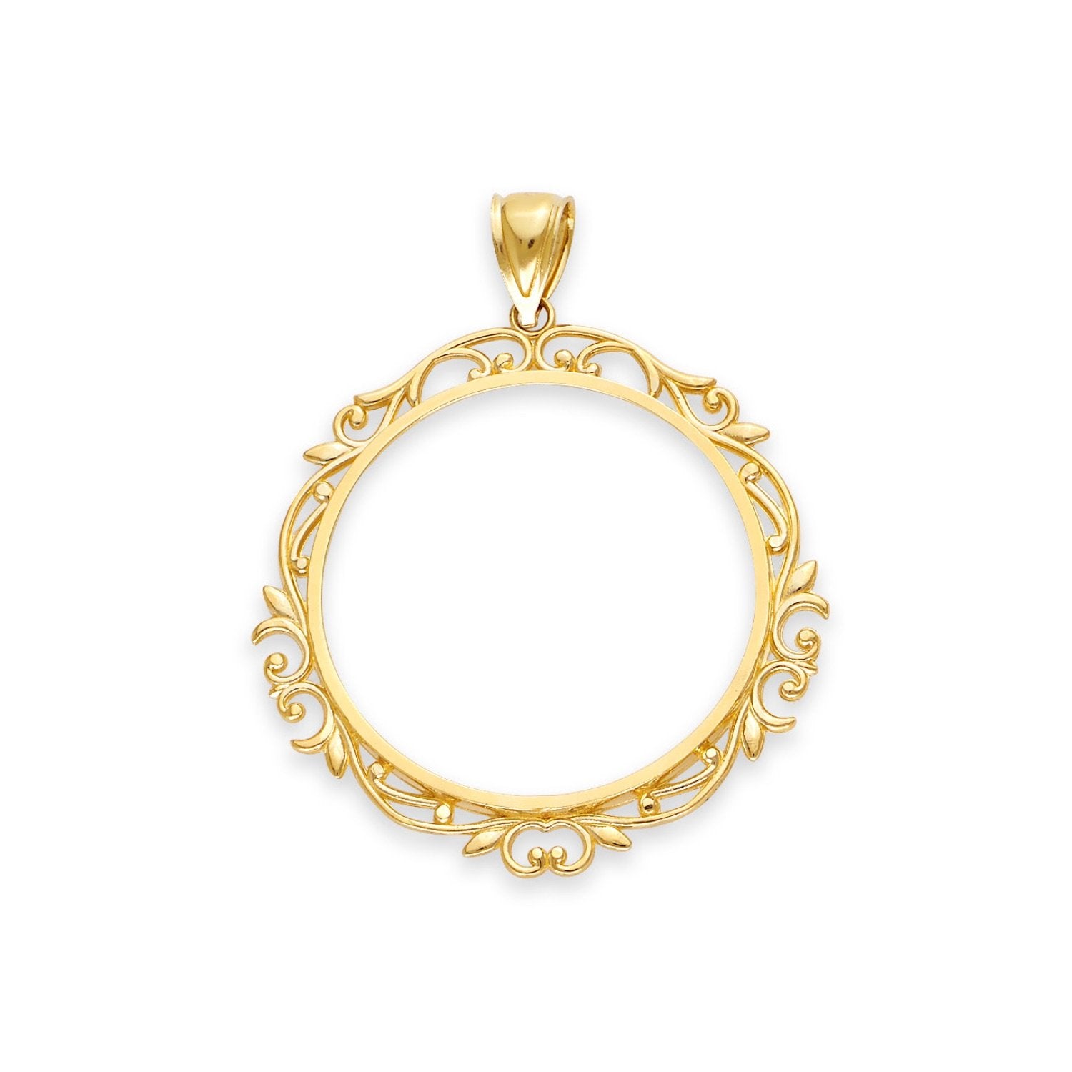Yellow Gold 50 Peso Coin Filigree Bezel
