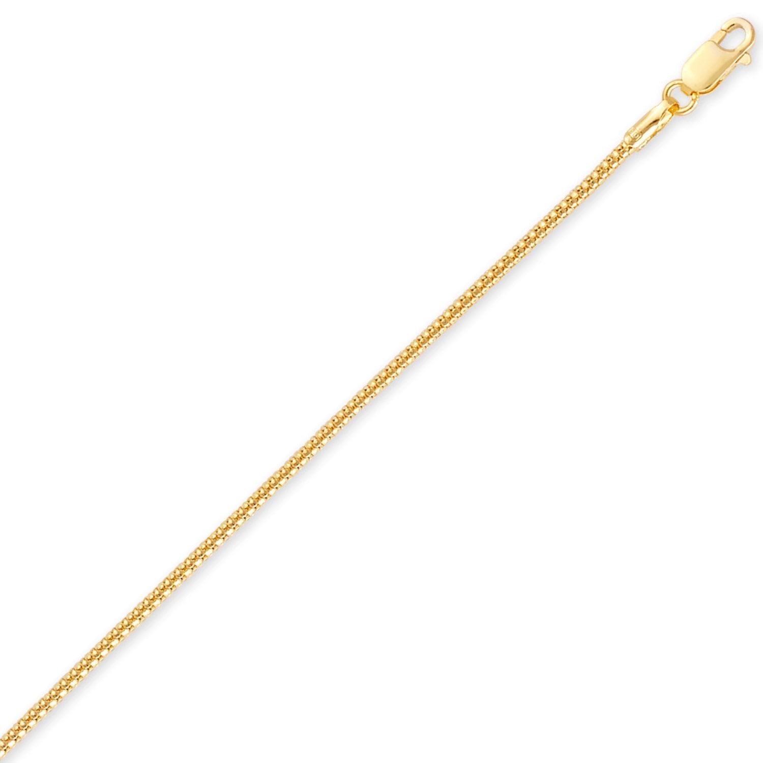 Yellow Gold D/C Popcorn Pendant Chain